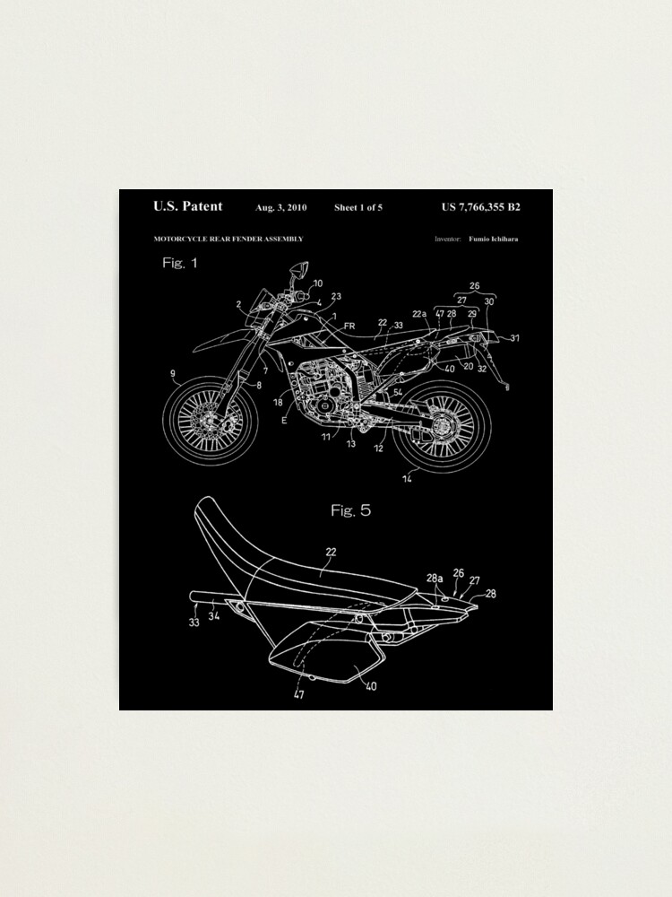 Lámina fotográfica «BRRAAP Motocross Dirtbike Blueprint Patente ...