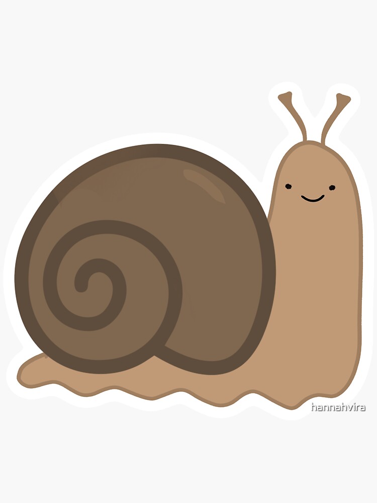 "Happy Little Snail - Brown " Sticker for Sale by hannahvira | Redbubble