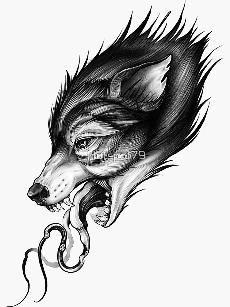 " A wolf alien face design" Sticker for Sale by Hotspot79 | Redbubble