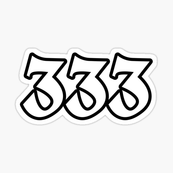 "333 angel number black" Sticker for Sale by Aileenl07 | Redbubble