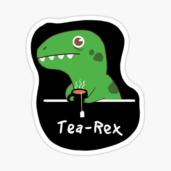 "Tea-Rex" Sticker by Rattaspi | Redbubble