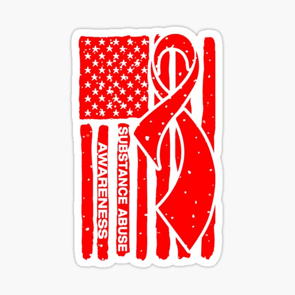 "Substance Abuse Awareness Ribbon American Flag" Sticker for Sale by ...