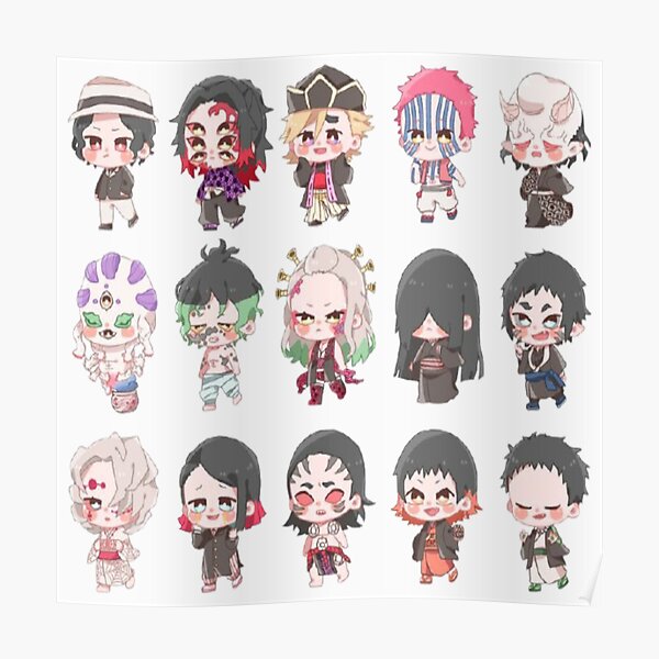 "demon Slayer upper moons - kawaii demon Slayer " Poster by suny-shop ...