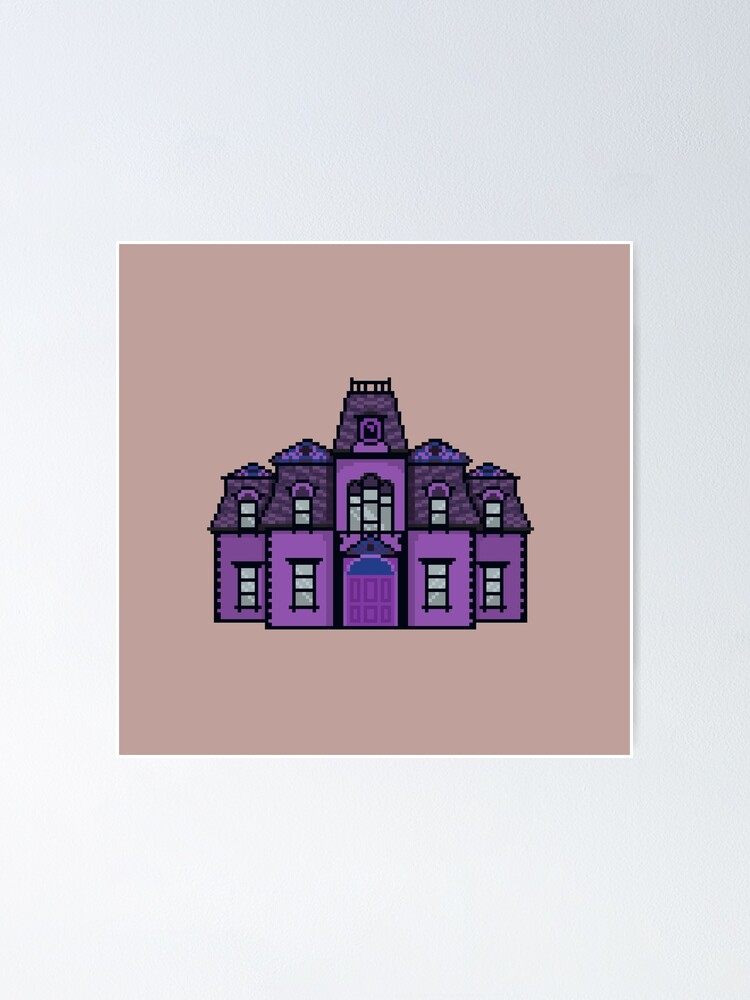 "Victorian Gothic Purple Mansion Library Pixel Art" Poster for Sale by ...