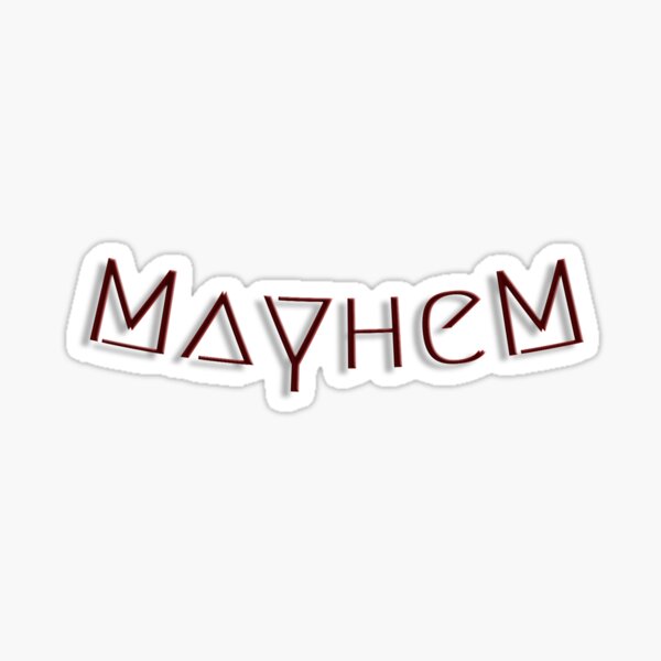 ""MAYHEM" line V2" Sticker by NevaHyde | Redbubble