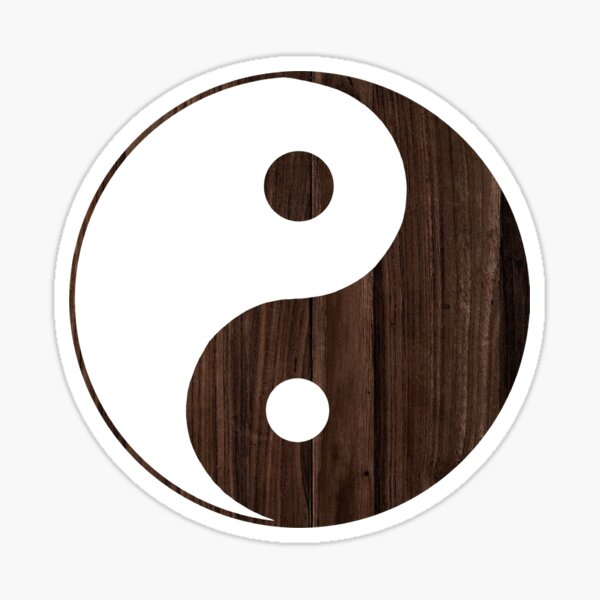 "Wooden Yin Yang Symbol" Sticker by Inn8 | Redbubble