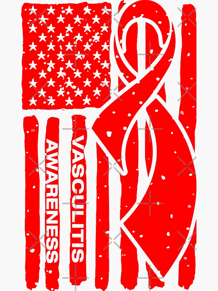 "Vasculitis Awareness Ribbon American Flag" Sticker for Sale by Tadmab ...