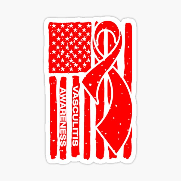 "Vasculitis Awareness Ribbon American Flag" Sticker for Sale by Tadmab ...
