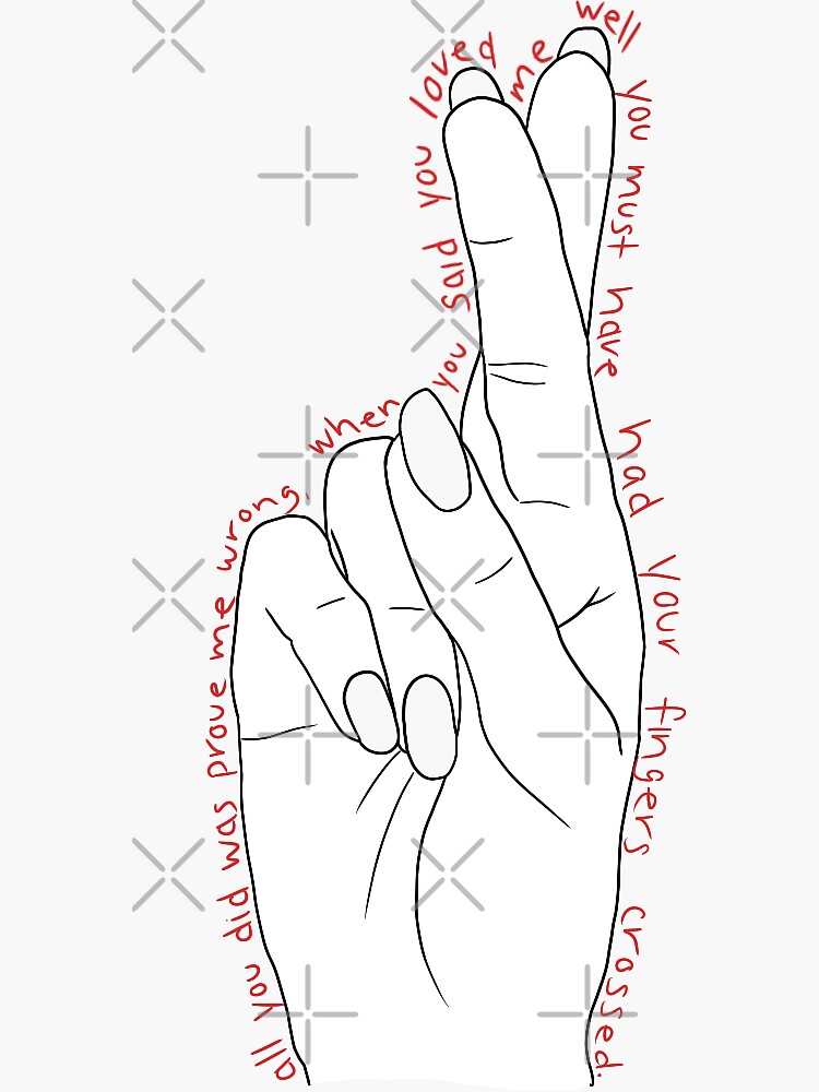 "Fingers Crossed Song" Sticker for Sale by Gspara | Redbubble