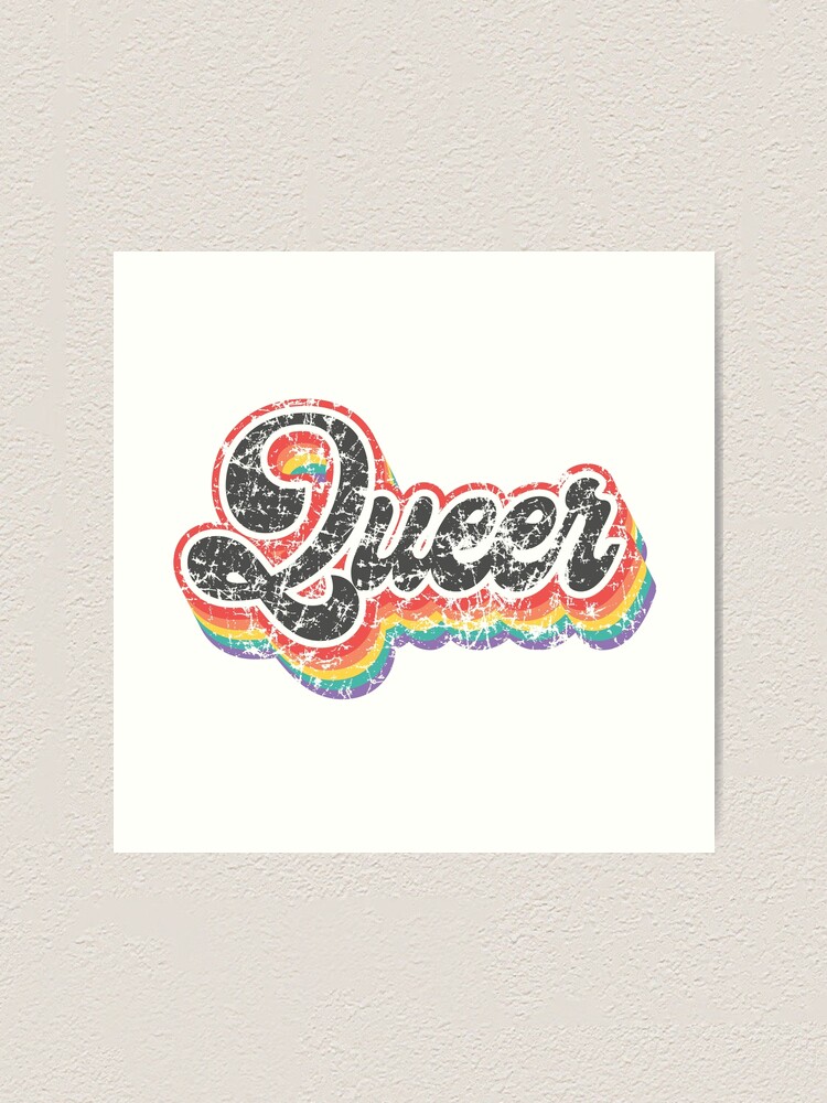 "Retro Style Worn Queer Pride Logo" Art Print for Sale by Alethium-Art ...