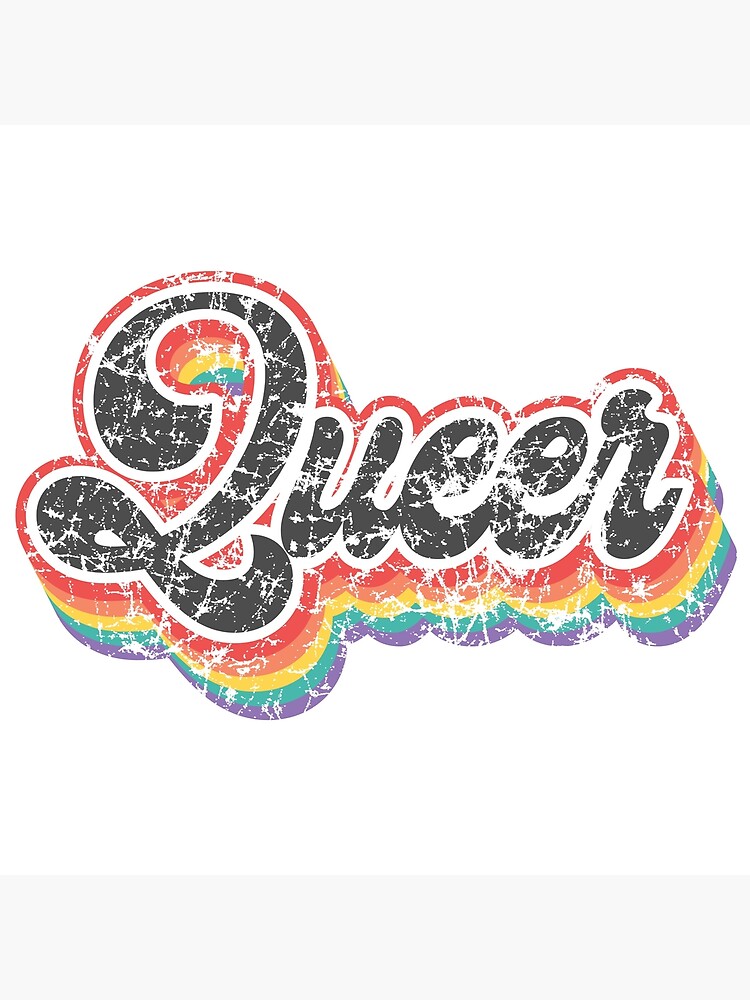 "Retro Style Worn Queer Pride Logo" Poster for Sale by Alethium-Art ...