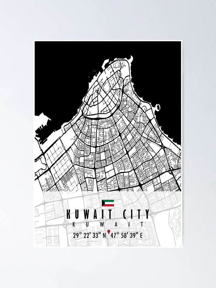 "KUWAIT CITY MAP KUWAIT" Poster for Sale by hatimelhag | Redbubble