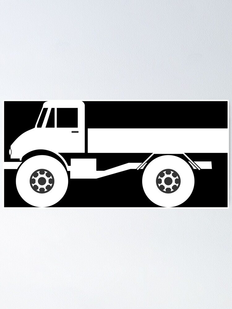 "UNIMOG Silhouette (on black) " Poster by Groenendijk | Redbubble