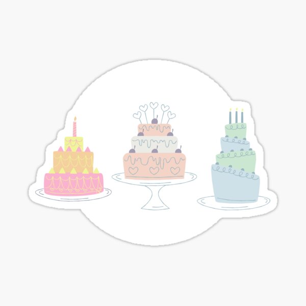 "Birthday cake. Transparent." Sticker by sennyko | Redbubble