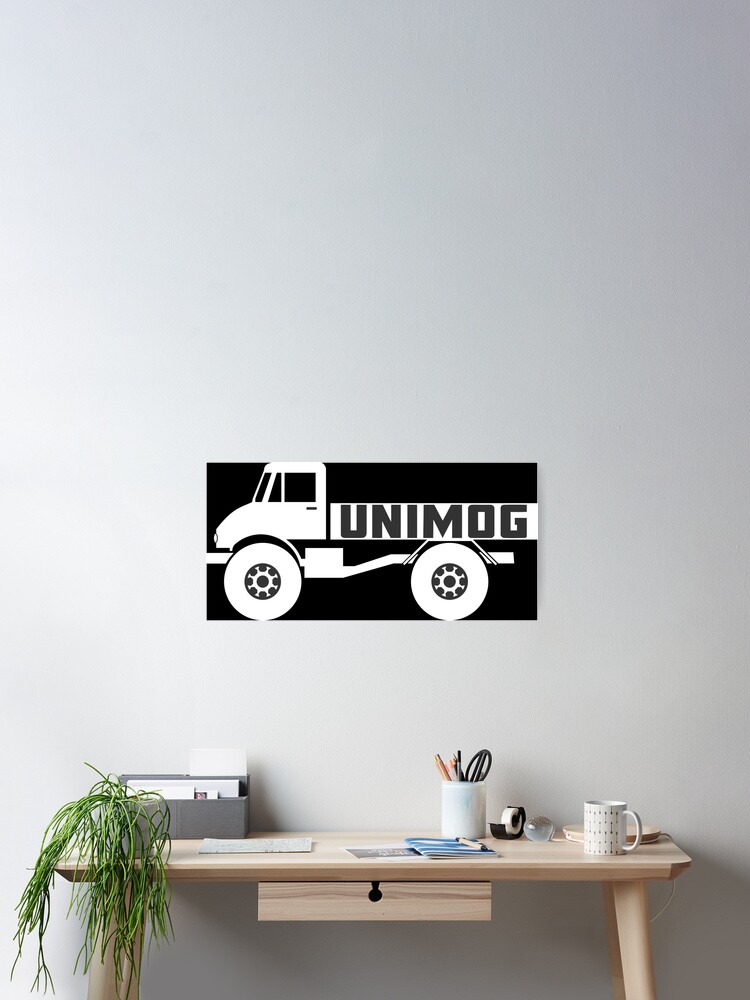Poster for Sale mit "UNIMOG Silhouette (auf Schwarz)" von Groenendijk ...