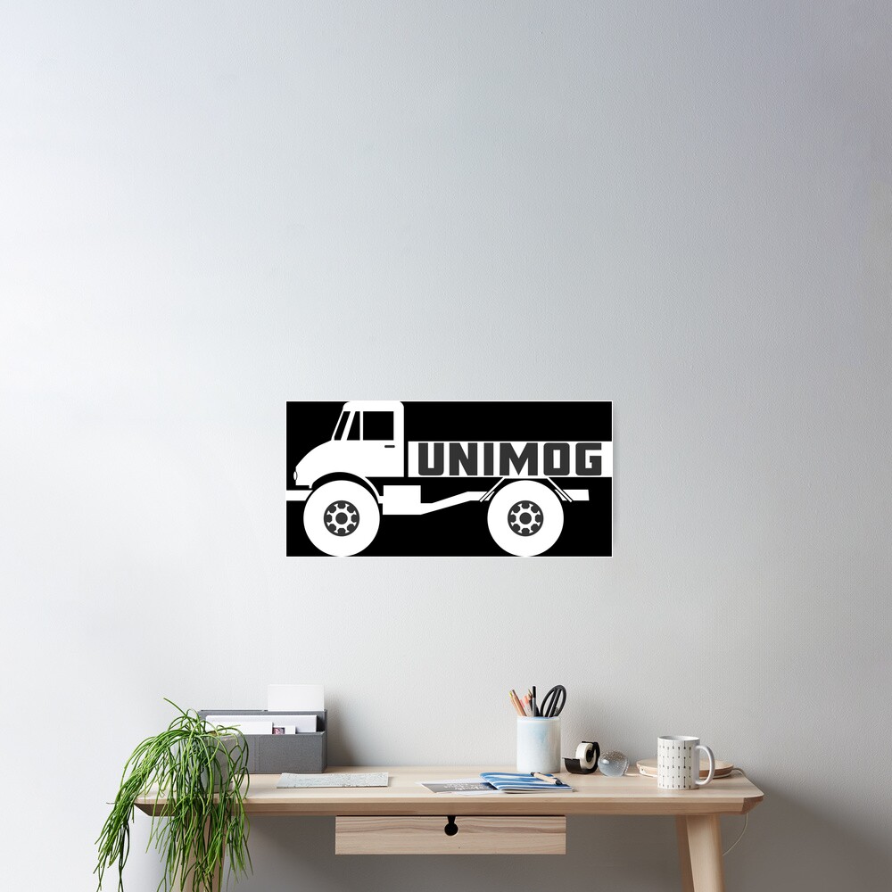 "UNIMOG Silhouette (on black) " Poster by Groenendijk | Redbubble