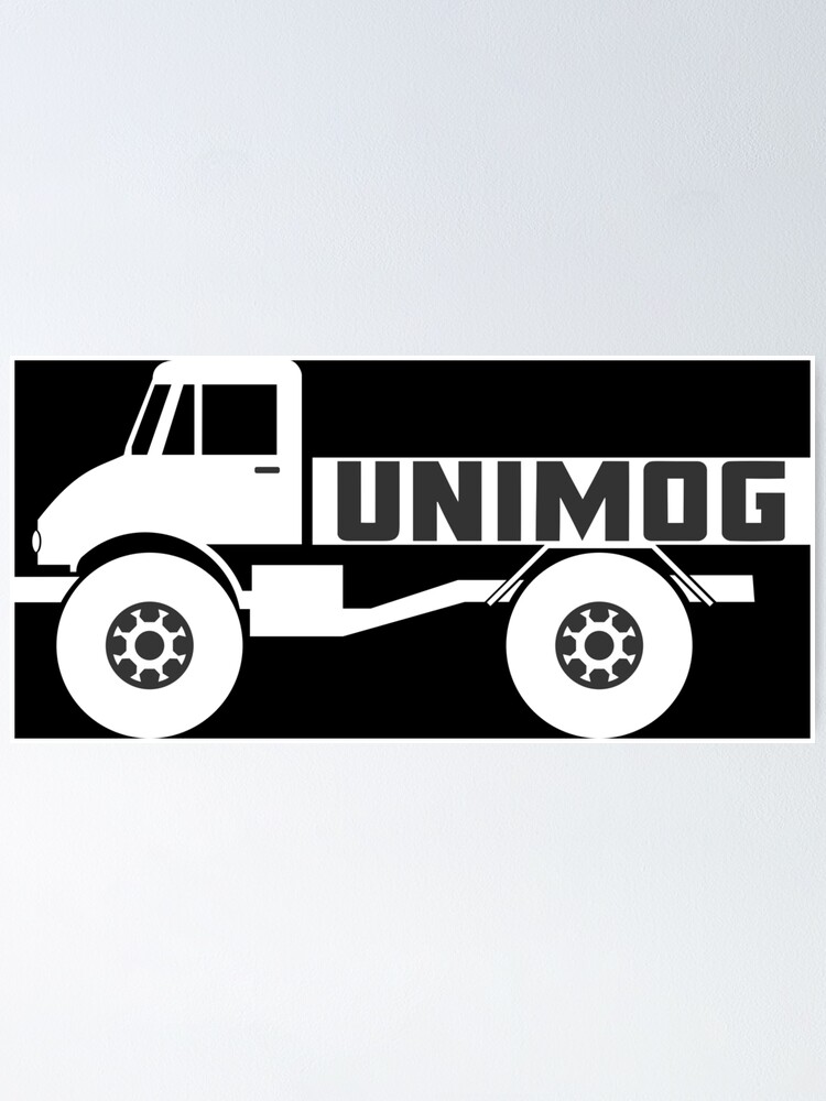 Poster for Sale mit "UNIMOG Silhouette (auf Schwarz)" von Groenendijk ...