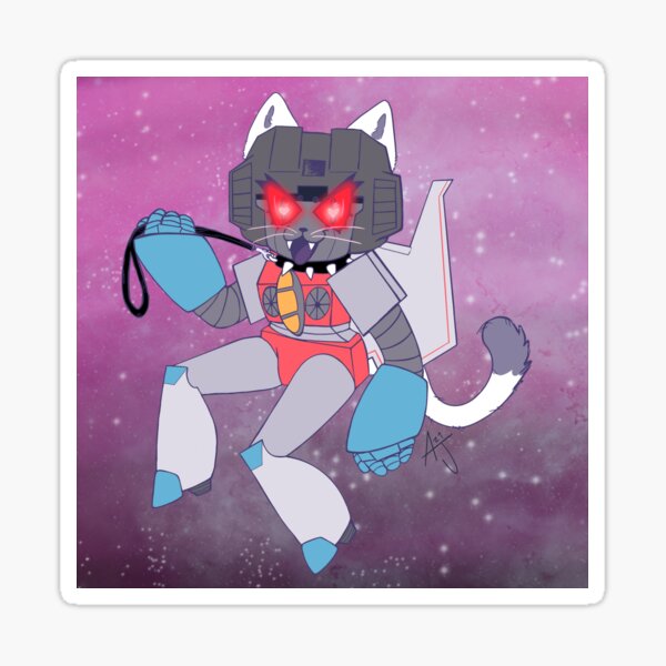 "Starscream cat ears collar" Sticker by bleached-bear | Redbubble