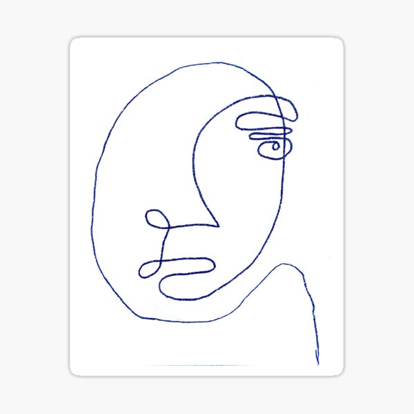 "Single line face " Sticker for Sale by RaeganMcartsy | Redbubble