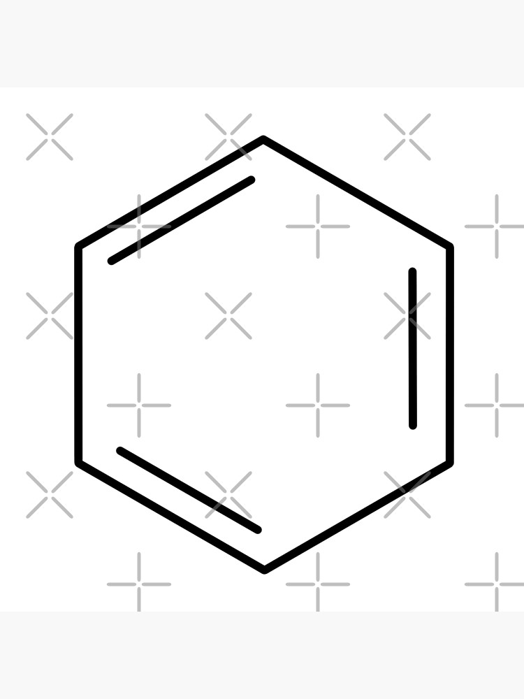 Benzene Hydrocarbon Ring In Black Premium Matte Vertical Poster sold by ...