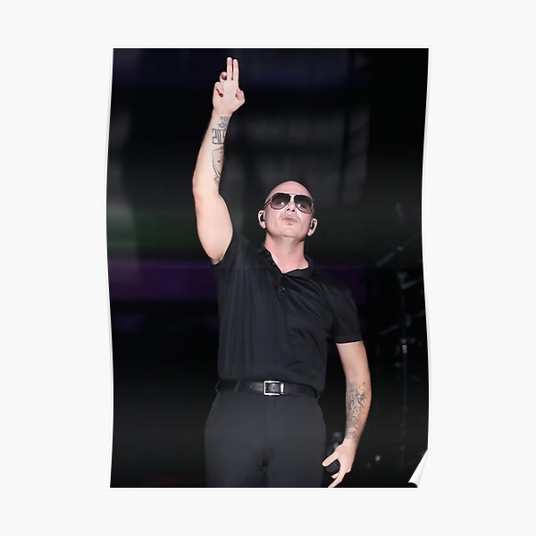 "Pitbull Rapper Illustration Funart" Poster for Sale by dhannylee ...
