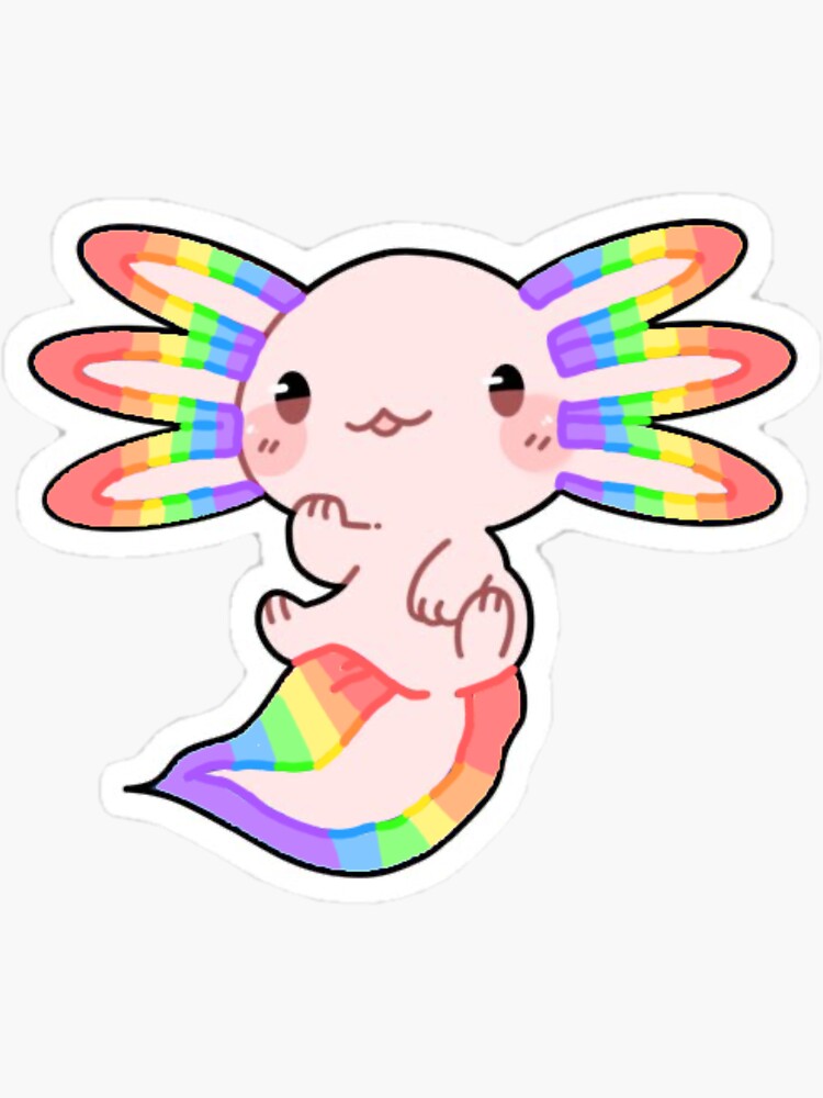"rainbow pride axolotl" Sticker for Sale by ArtByMal | Redbubble