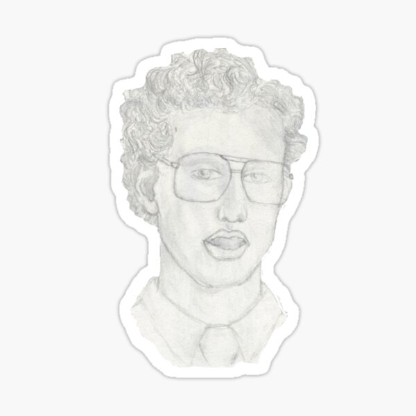 "Napoleon Dynamite Portrait " Sticker by AYBENDesigns | Redbubble