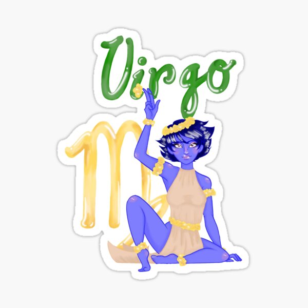 "Virgo Astrology - Zodiac Intelligence Girl" Sticker by HanaDokiDraws ...
