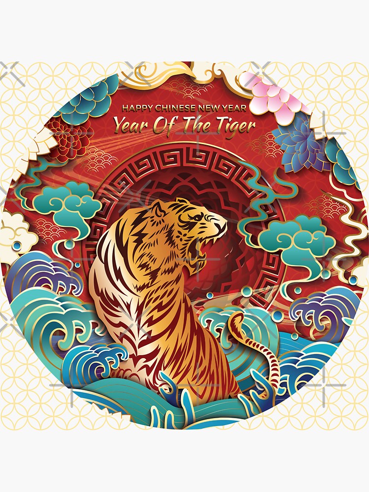 "Happy Chinese New Year 2022 Year of the Tiger - Water Tiger - Black ...