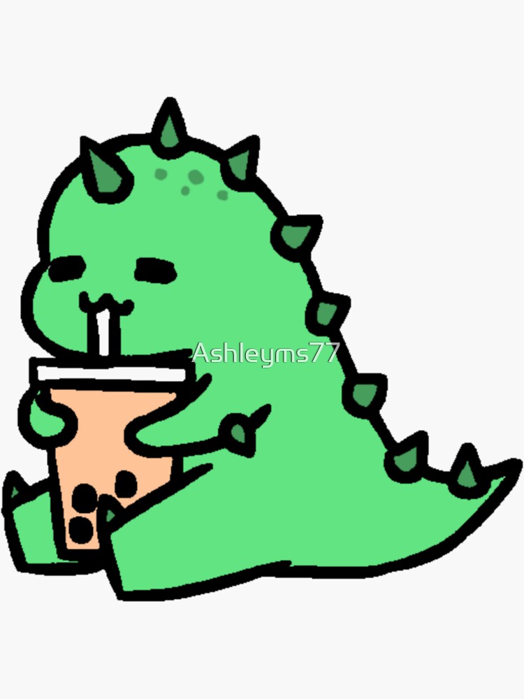 "boba dinosaur " Sticker by Ashleyms77 | Redbubble