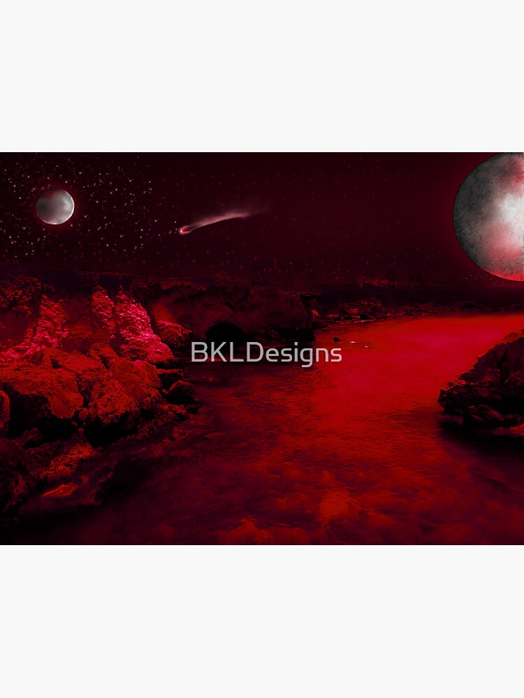"Two Red Space Moons - BKLDesigns" Sticker for Sale by BKLDesigns ...
