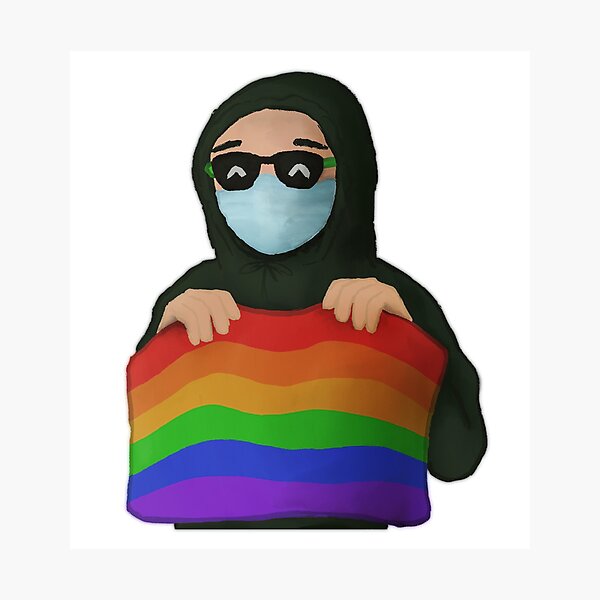 "youtuber kwite with pride flag" Photographic Print for Sale by ...