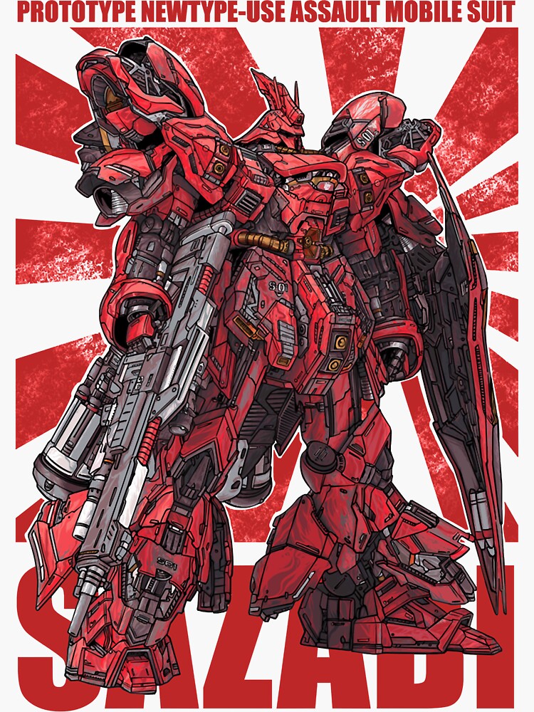 "Sazabi (Custom Drawing) Classic" Sticker by MillsThomas | Redbubble