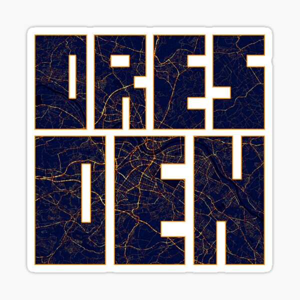 "Dresden, Germany Map - City At Night" Sticker for Sale by deMAP ...