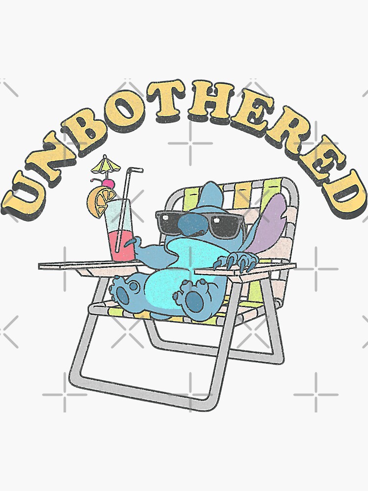 Pegatina «Stitchh Unbothered, Animal Azul, Dibujos Animados» de ...