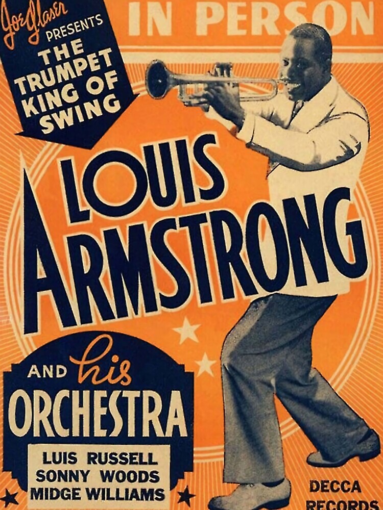 "Louis Armstrong Poster" Sticker for Sale by carlesbrowen | Redbubble