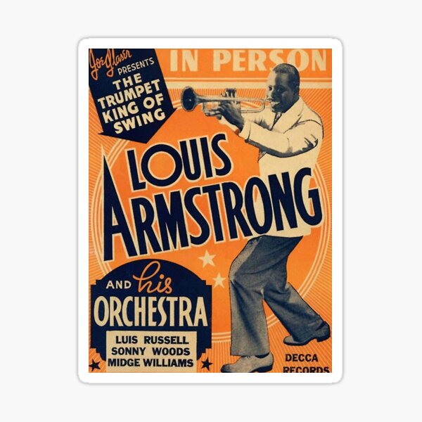 "Louis Armstrong Poster" Sticker for Sale by carlesbrowen | Redbubble