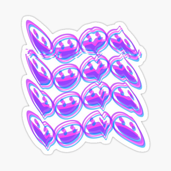 "glitch smiley" Sticker by dirtyshapes | Redbubble