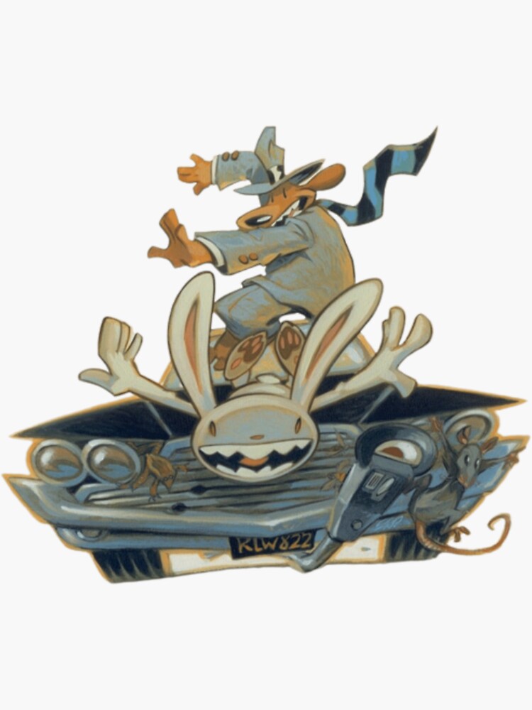 "sam and max Sticker" Sticker for Sale by MicheleDiederic | Redbubble