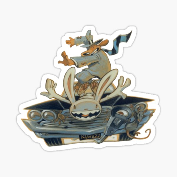 "sam and max Sticker" Sticker for Sale by MicheleDiederic | Redbubble