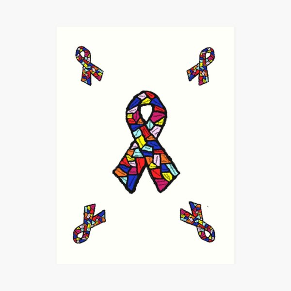 "DID Dissociative Identity Disorder Awareness Ribbons" Art Print by ...