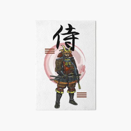 "Japanese letters samurai with illustration" Art Board Print by ...