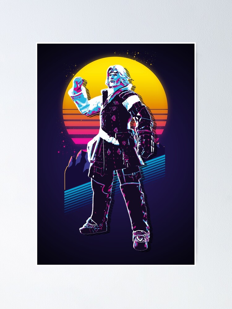 Cid Ffxiv 80s Retro Poster For Sale By Myretroart Redbubble