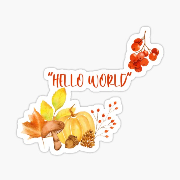 "hello world" Sticker for Sale by Rasha-Hael | Redbubble