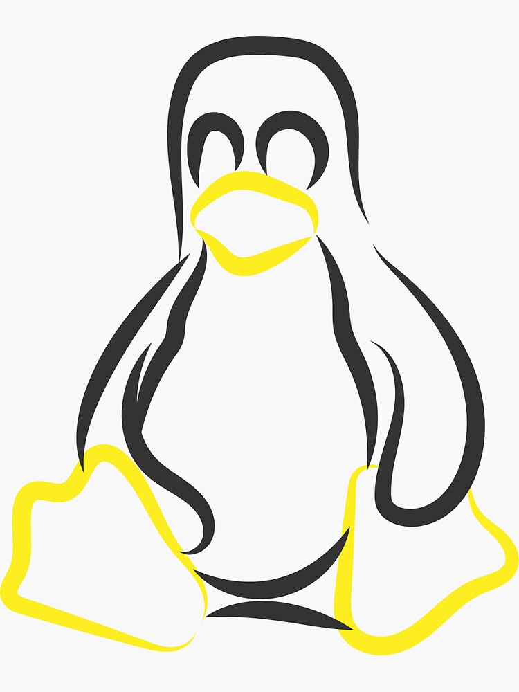 "Tux Linux Outline" Sticker by Linunaut | Redbubble
