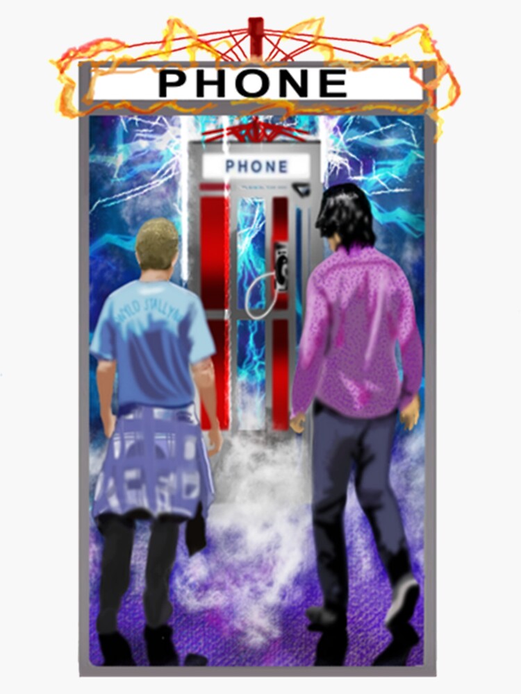 "Bill Ted Face The Music Phone Booth Bill And Ted - " Sticker by ...