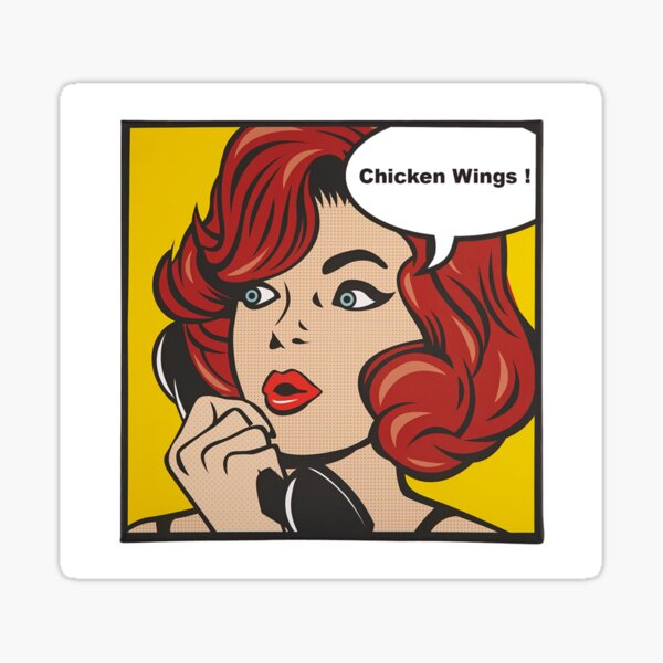 "Pop Art Chicken Wings Sticker" Sticker by DanielSteinmetz | Redbubble