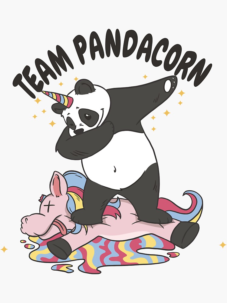 "Team Pandacorn" Sticker for Sale by youngdesigner2 | Redbubble