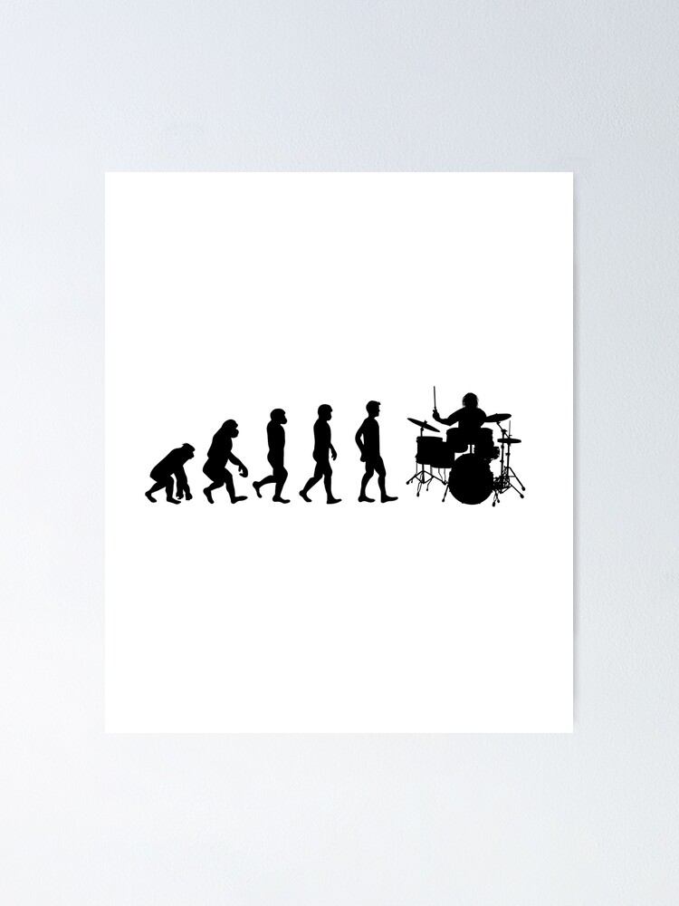 "Funny Evolution of Man Drummer Percussionist design" Poster for Sale ...