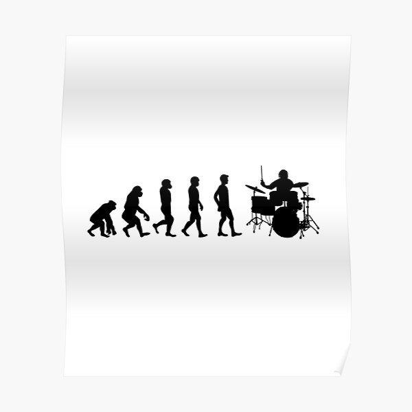 "Funny Evolution of Man Drummer Percussionist design" Poster for Sale ...
